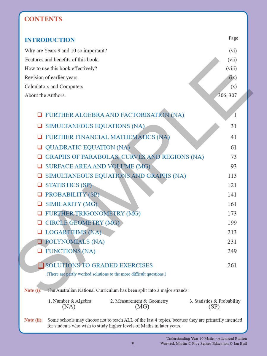 Understanding Year 10 Maths Advanced: Australian Curriculum Edition