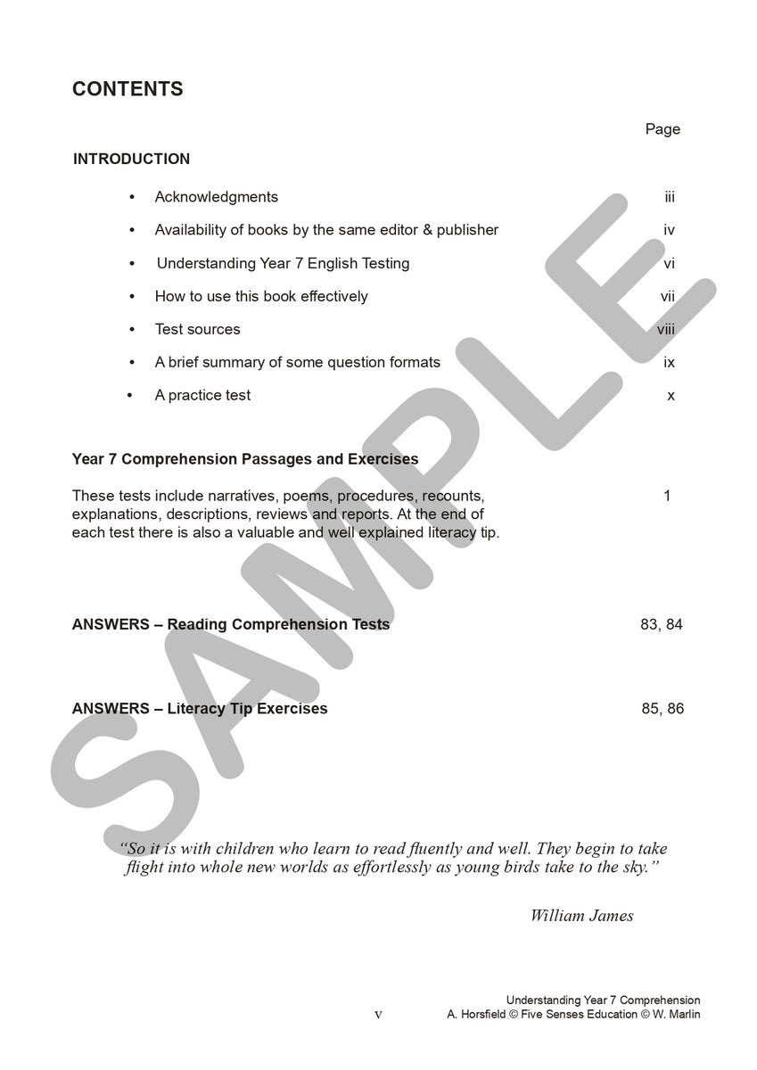 Understanding Year 7 Comprehension