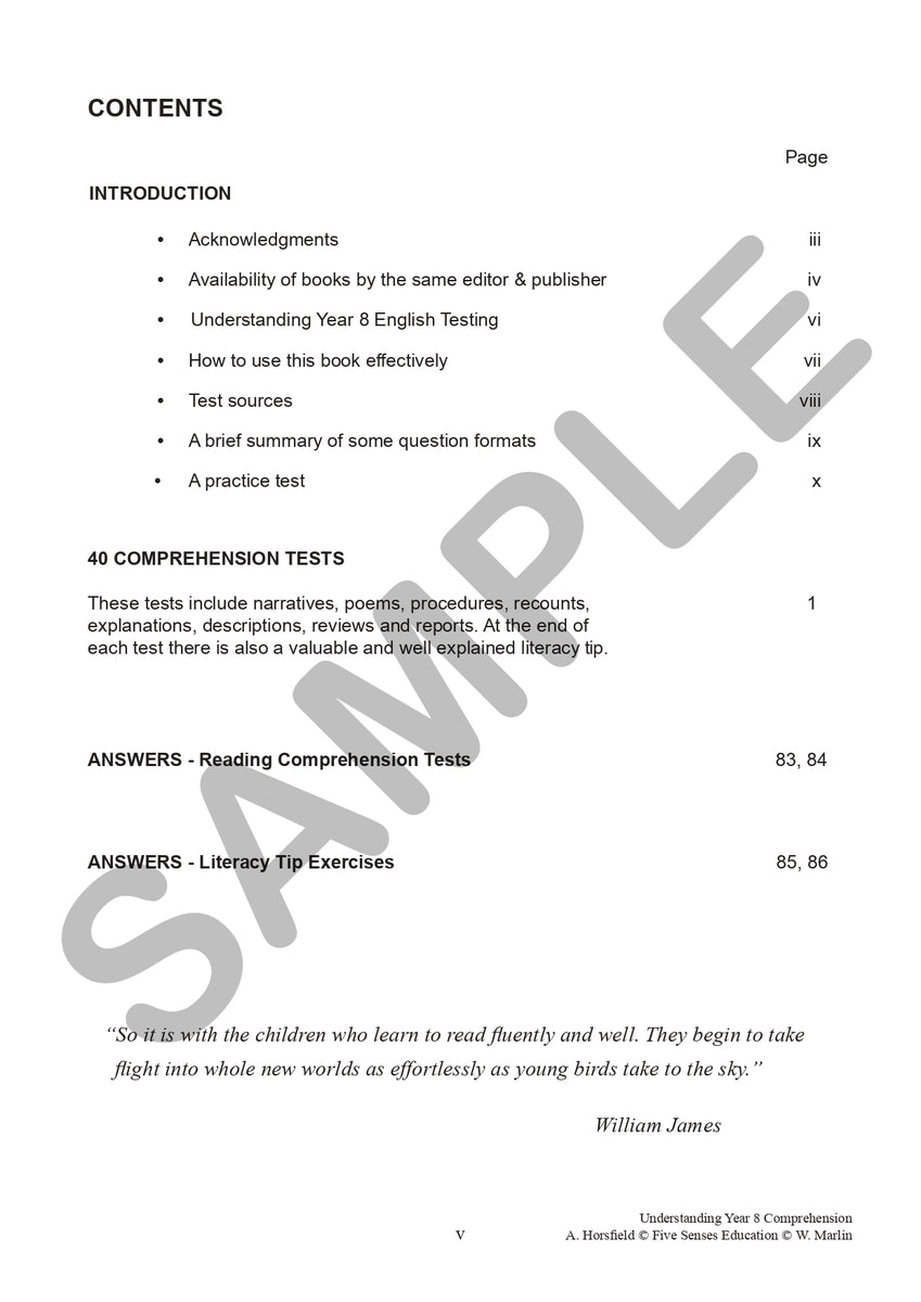 Understanding Year 8 Comprehension