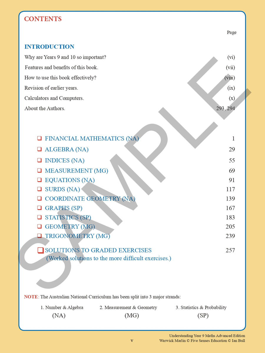 Understanding Year 9Maths – Australian Curriculum Edition advanced (Pre ...