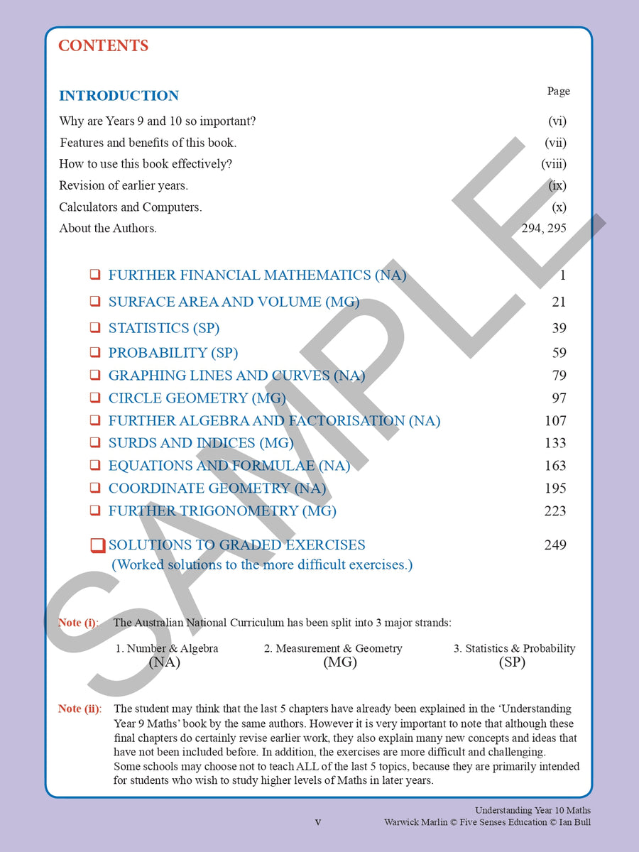Understanding Year 10 Maths: Australian Curriculum Edition