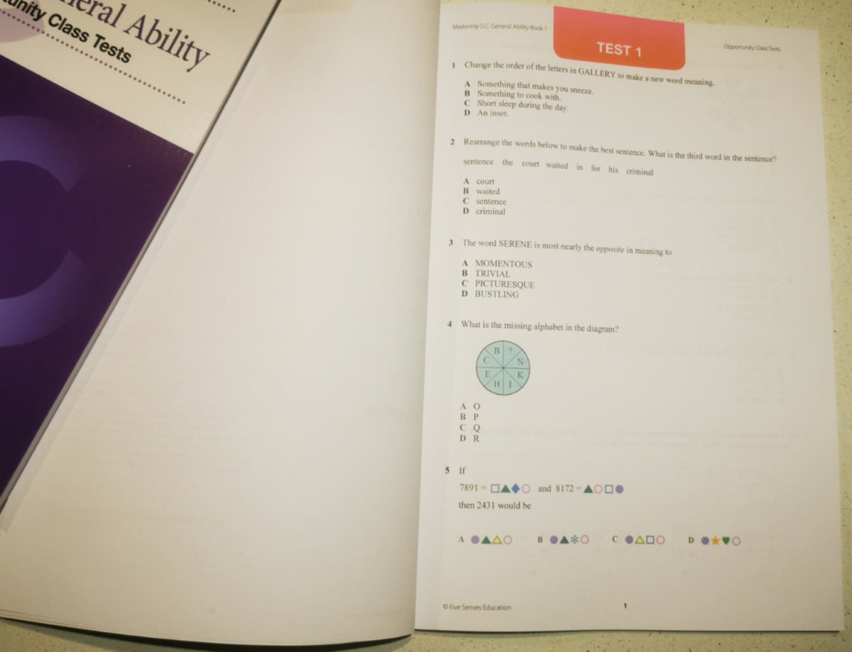Mastering O.C. General Ability Opportunity Class Tests Book 1 - Year 3