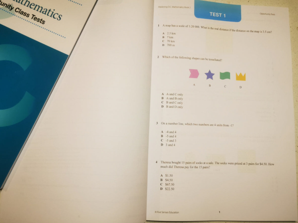 Mastering O.C. Mathematics Opportunity Class Tests Book 1 - Year 3-5 ...
